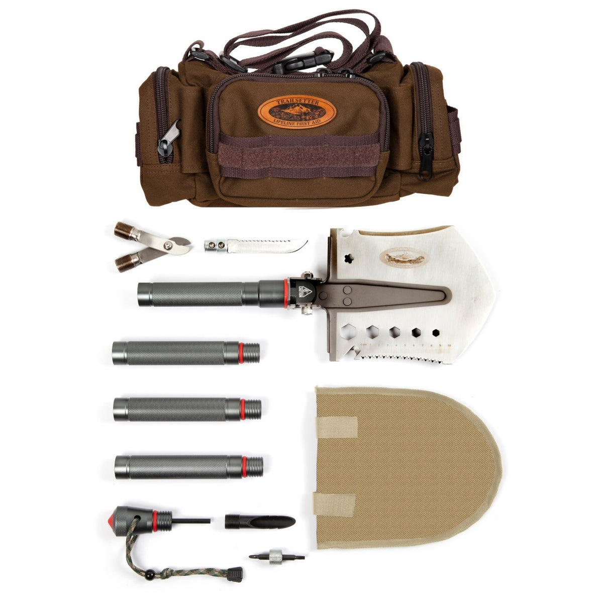 Trailsetter Utility Shovel Kit | 14 Survival Tools in One – Safety Kits ...