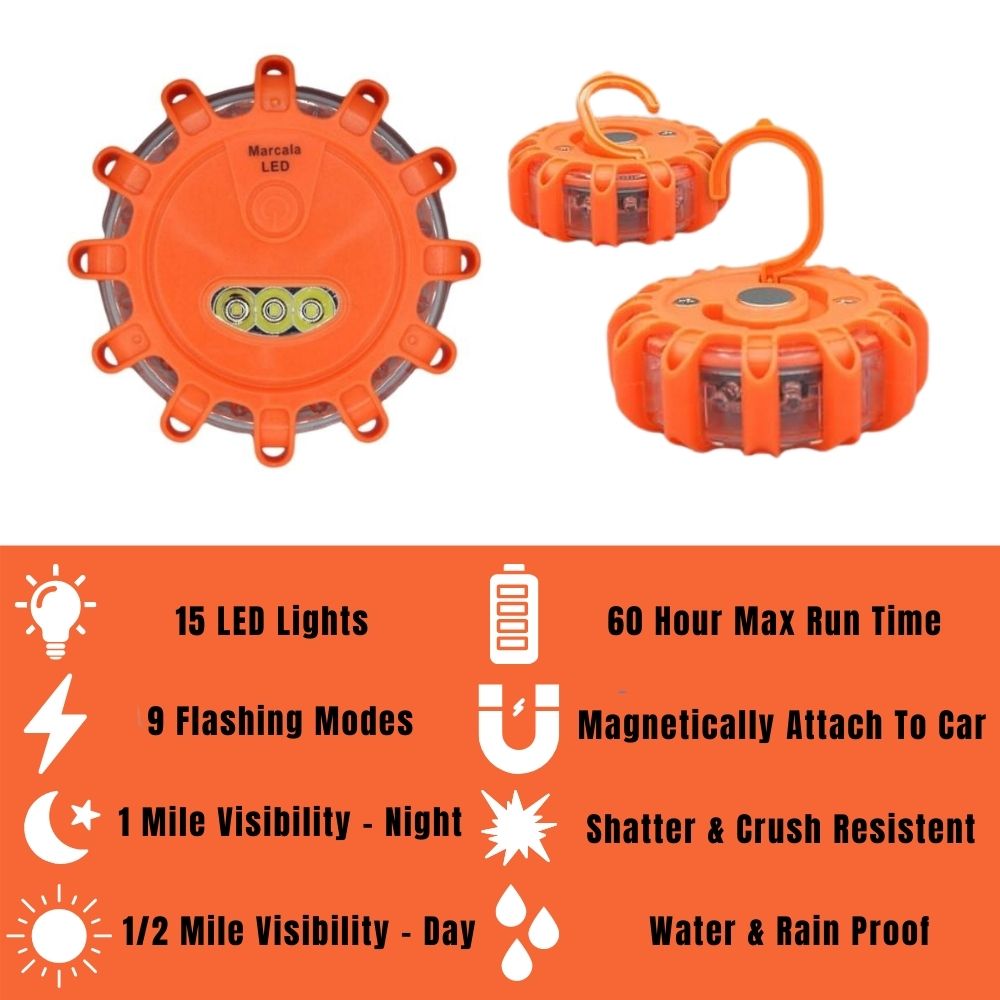 LED Road Flares (3-Pack) – High-Visibility Emergency Safety Lights ...